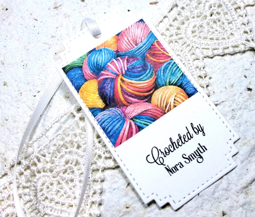 Crocheted by Tags - Set of 15 - Personalized - Colorful Yarn - Store ...