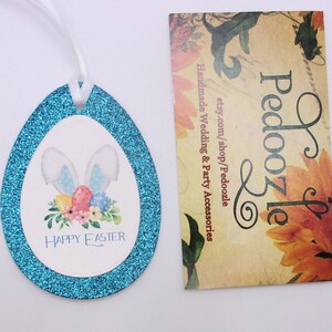 Elegant Easter Gift Tags Set of 8 Favors Trending Turquoise Glitter ...