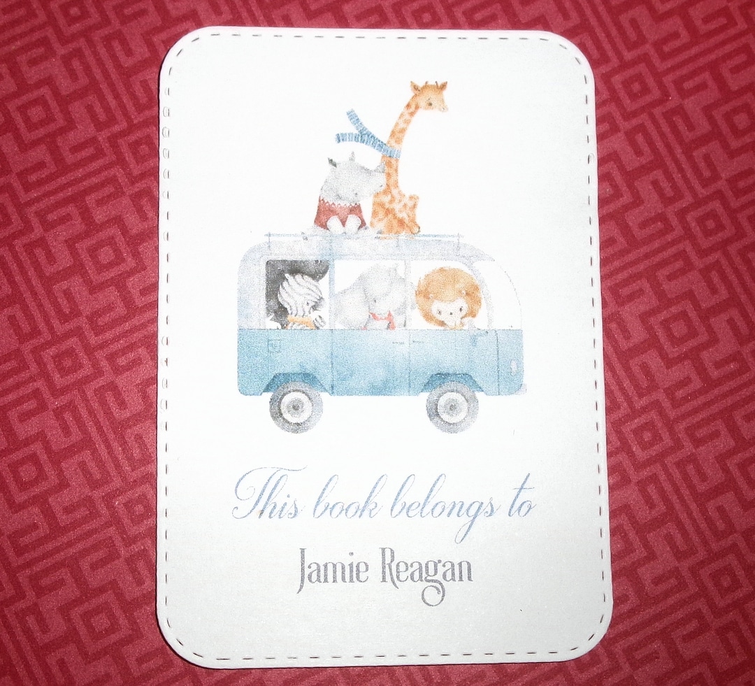 10 Personalized Bookplate School Bus - Classroom - Adhesive - Peel and ...