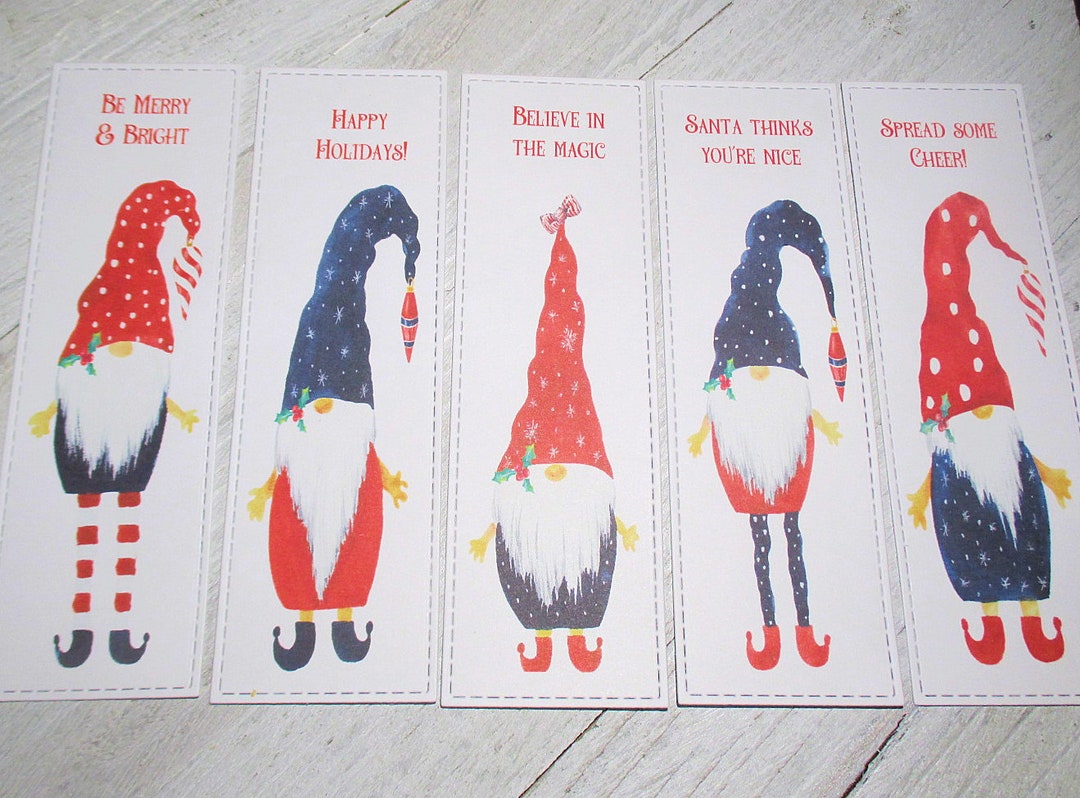 Set of 10 Holiday Elf Bookmarks Teachers Reward Party Favor Student ...