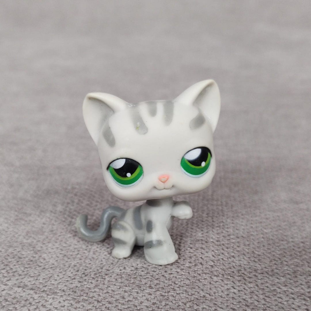 Littlest Pet Shop Grey Cat #32 - Authentic Hasbro G1 LPS Shorthair ...