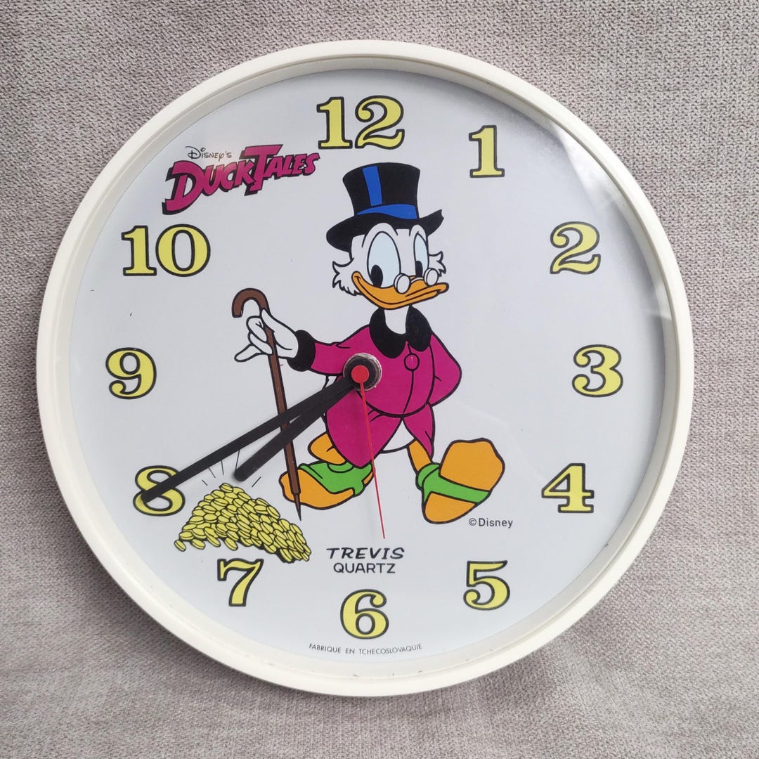Vintage Disney Ducktales Scrooge Mcduck Wall Clock • Trevis Quartz ...