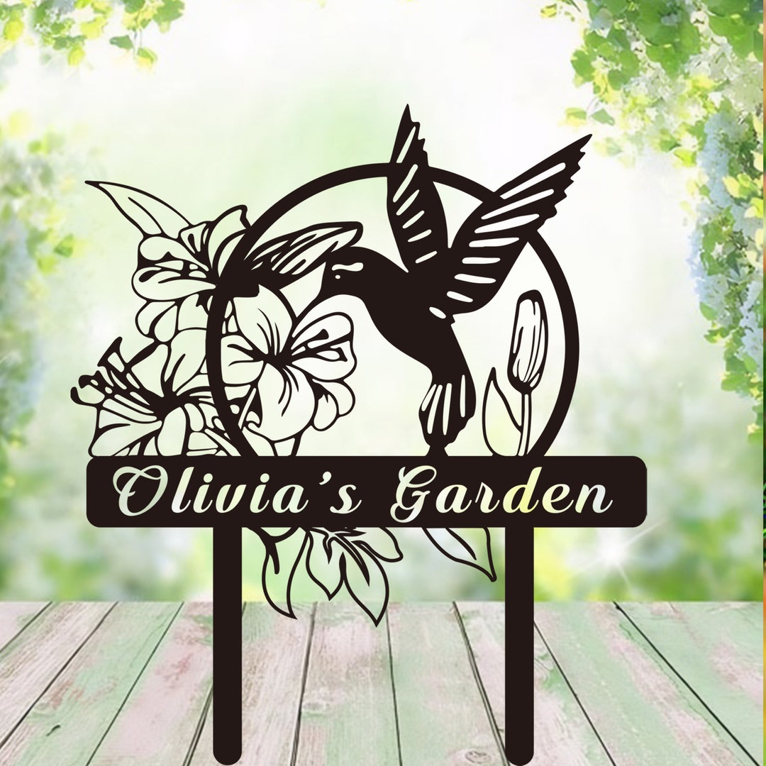 Gardener Name Sign, Custom Garden Sign With Stake, Flower Design ...