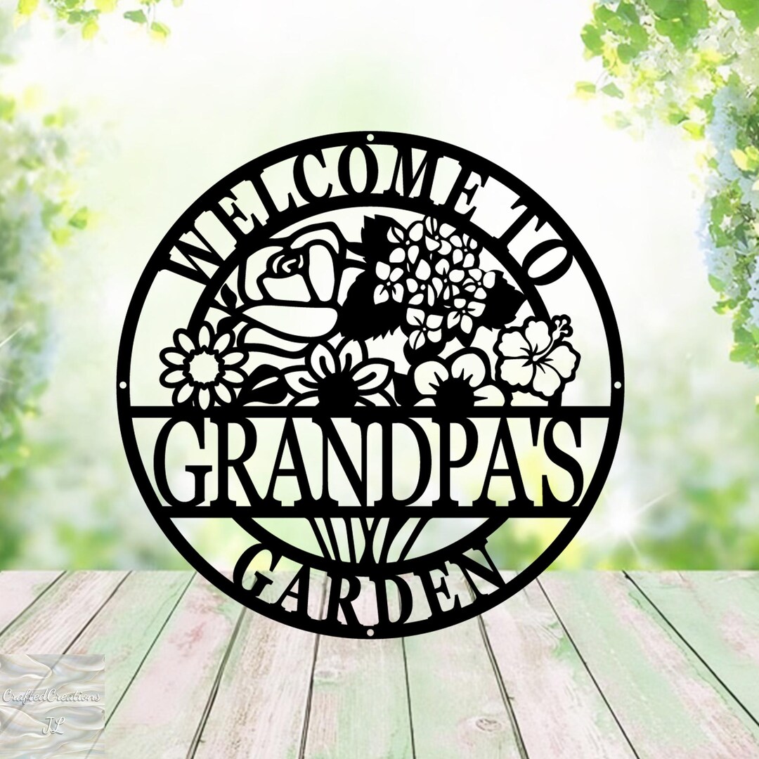 Gardener Name Sign, Custom Garden Sign, Flower Design Personalized ...