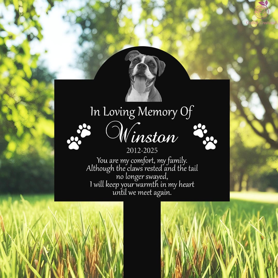 Custom Pet Portrait Memorial Stake, Pet Photo Garden Sign, Gift for Pet ...
