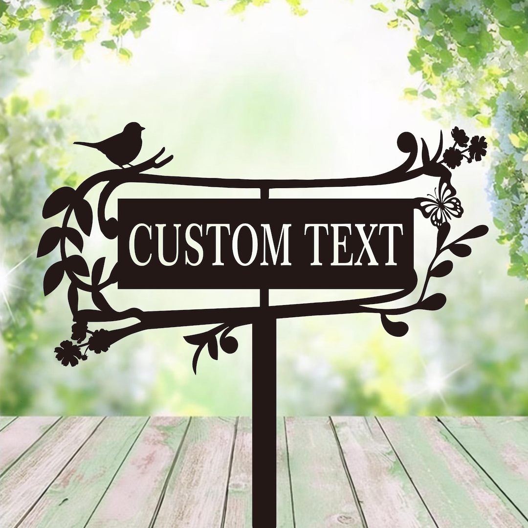 Gardener Name Sign, Custom Garden Sign With Stake, Flower Design ...