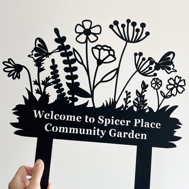 Gardener Name Sign, Custom Garden Sign With Stake, Flower Design ...
