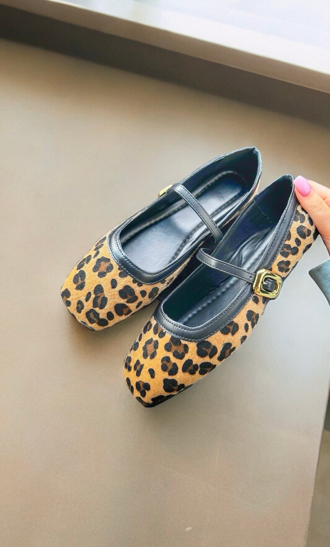 Leopard Mary Janes,heel Mary Jane Flats, Ballet Flats, Women's Ballet ...