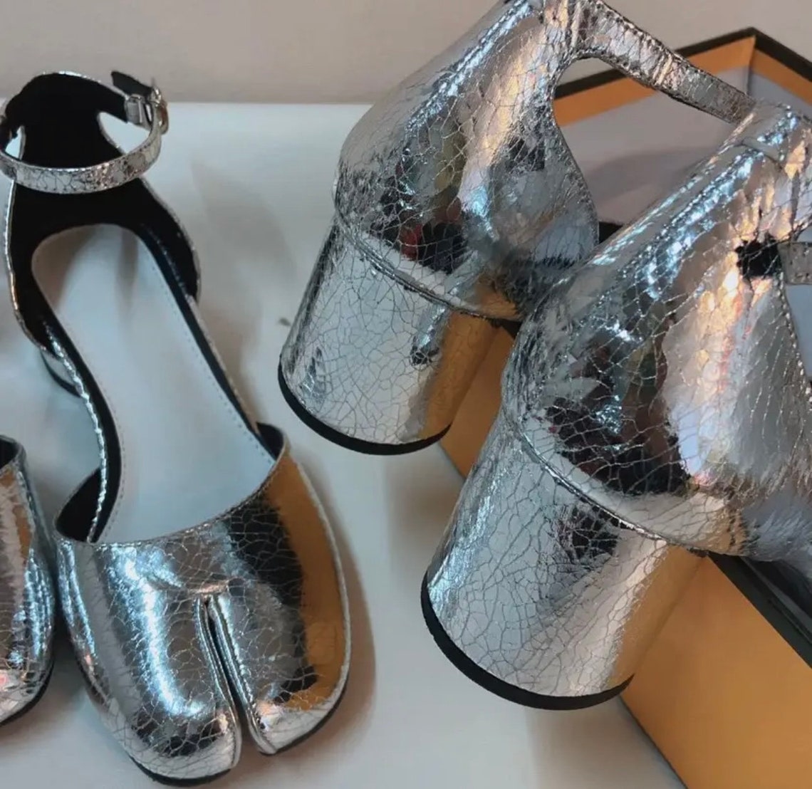 Handmade Vegan Leather Tabi Heels, Heeled Mary Jane Tabis, Tabi Shoes ...