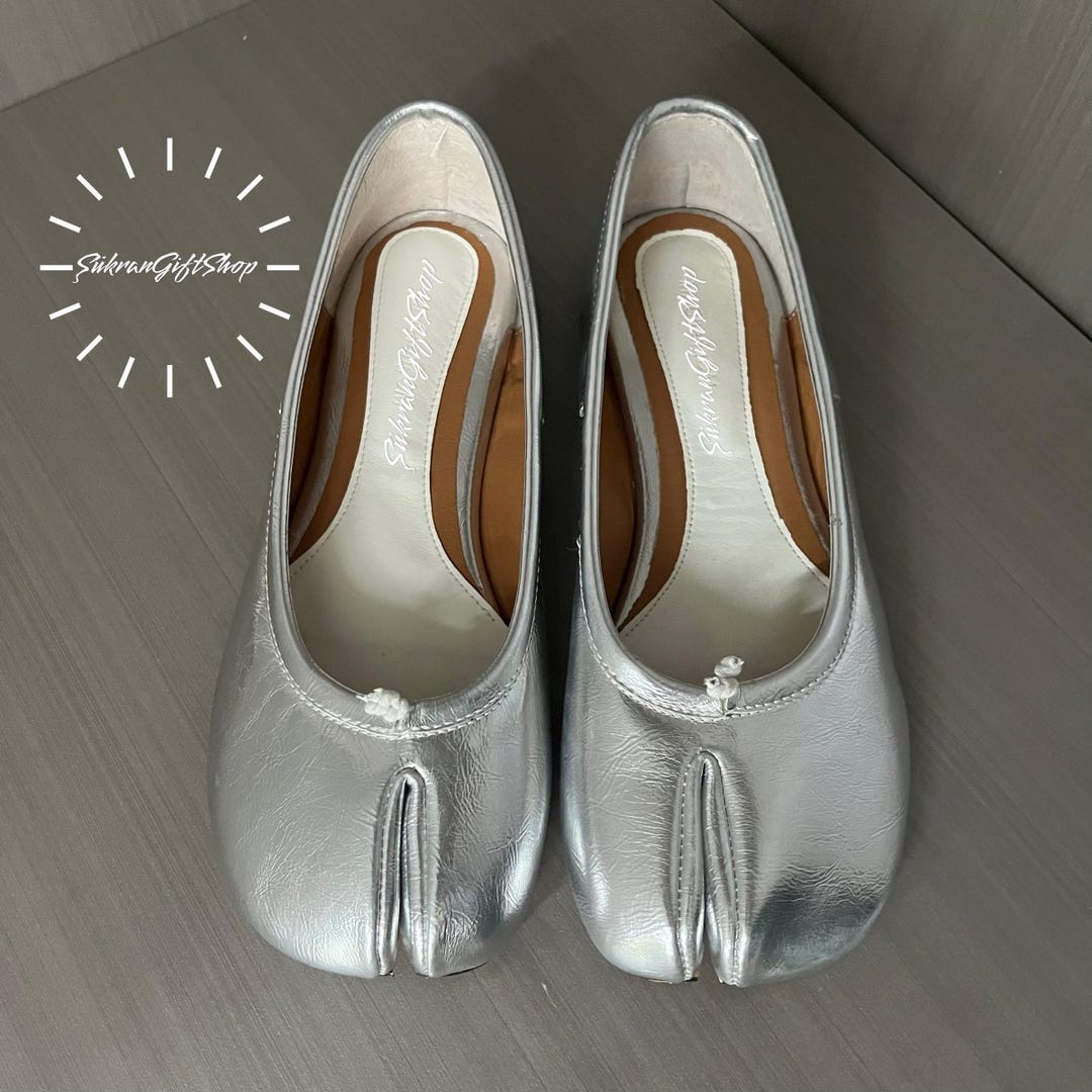 Eco Friendly Tabi Leather Ballet Flats, Tabi Shoes for Women, Faux ...