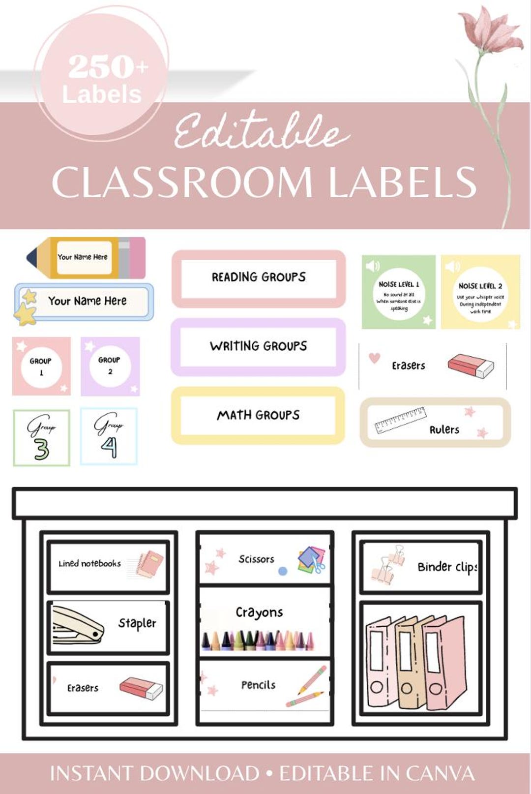 Classroom Labels Editable Templates, Classroom Drawer Cart Labels ...