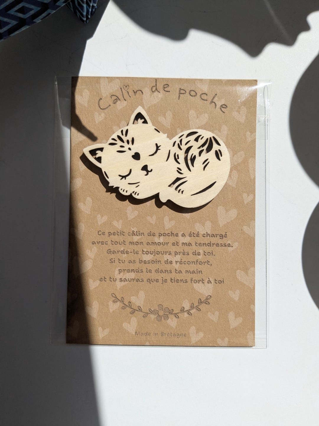 Câlin de Poche animal endormi - Cadeau Mignon en bois - Porte-bonheur ...