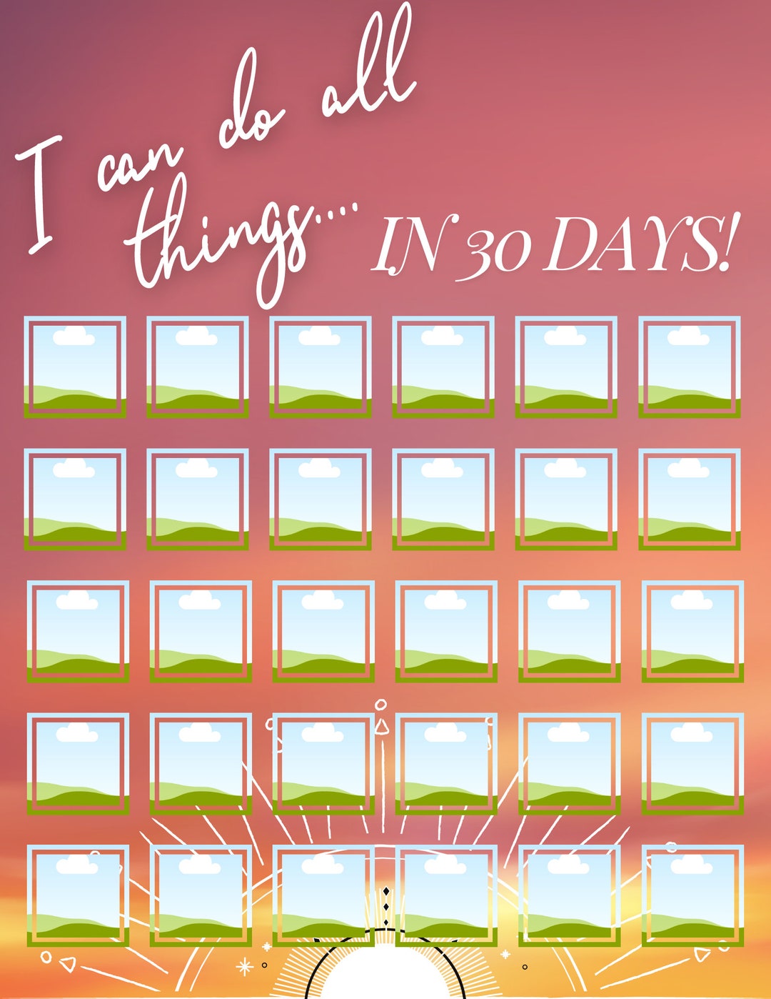 30 Day Accountability Tracker, I Can Do All Things - Etsy