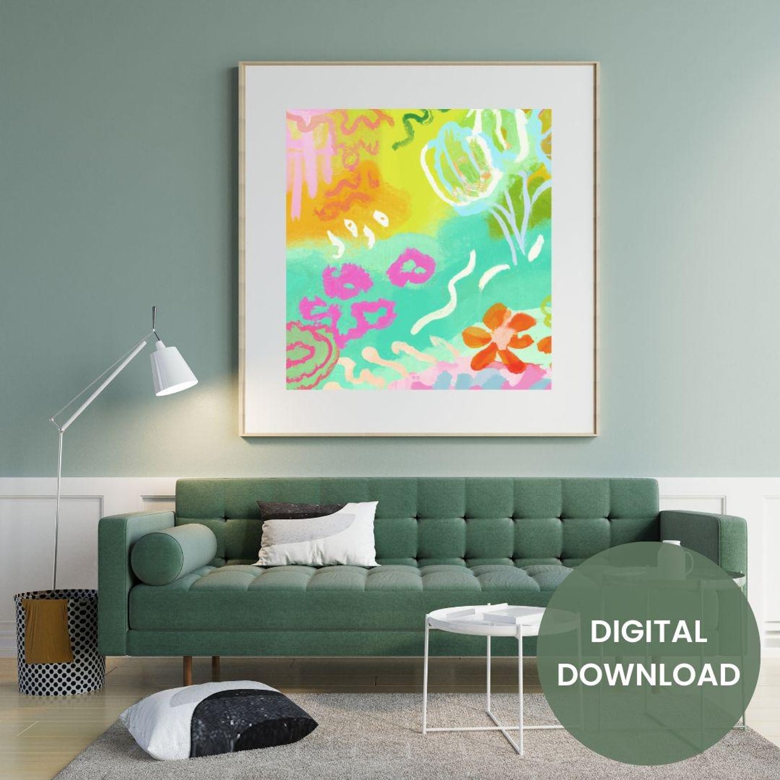 Matisse-inspired AI Digital Wall Art Abstract Colorful Modern Print Mid ...