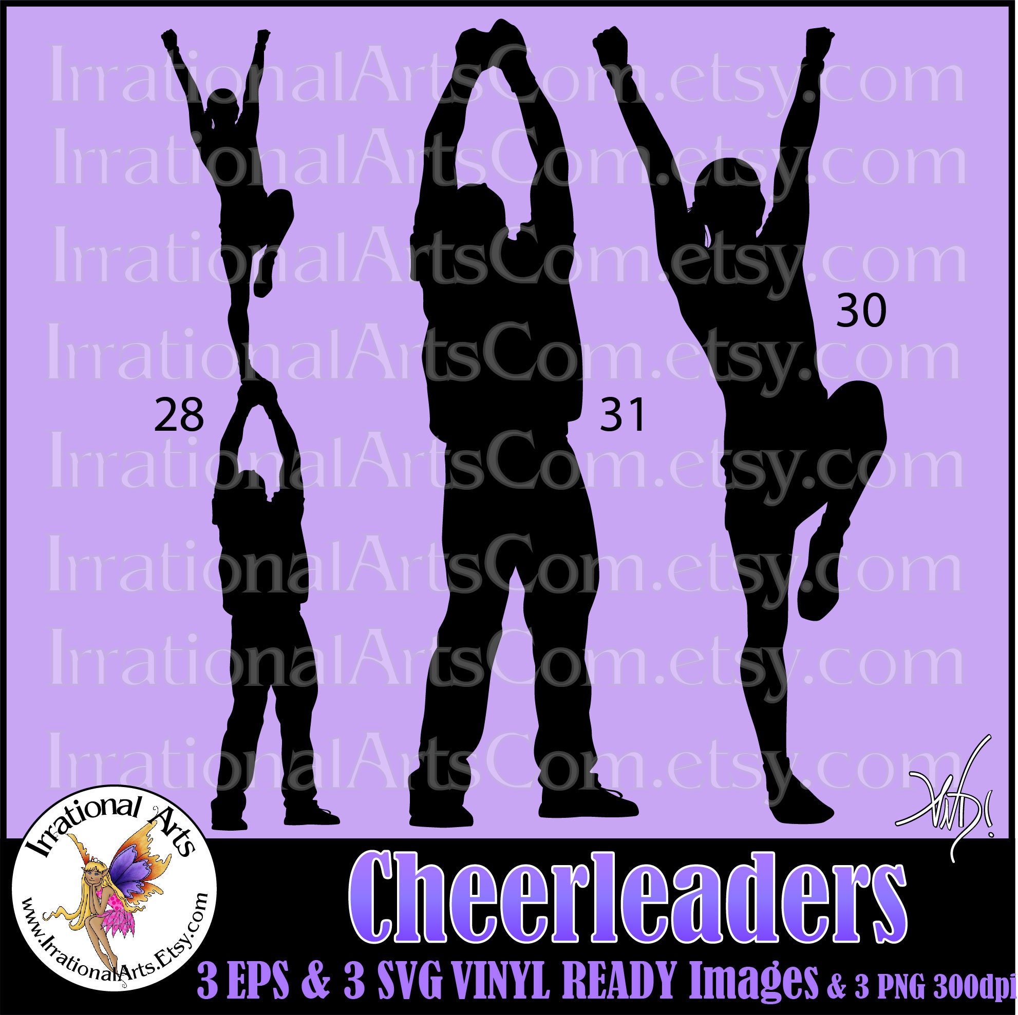 Male Cheer Stunt Clipart