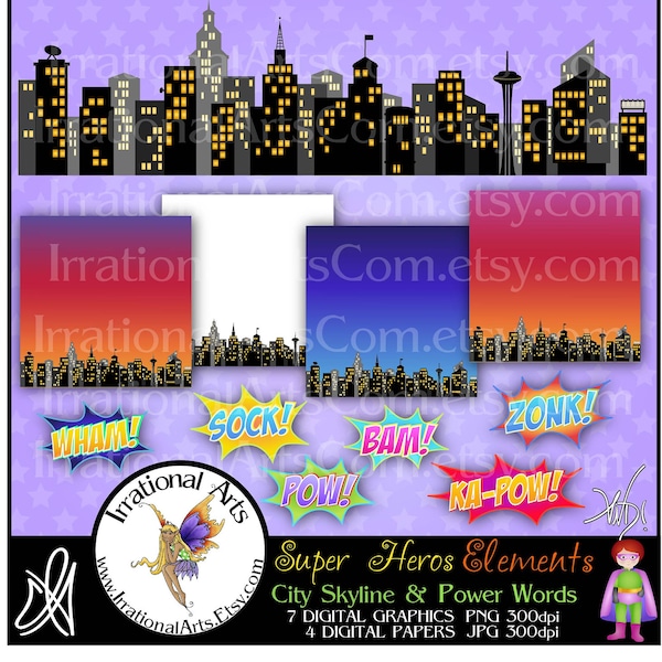Super Hero Clip Art - Etsy