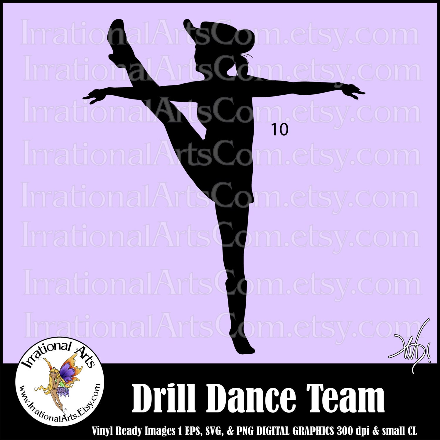 Dance High Kick Silhouette