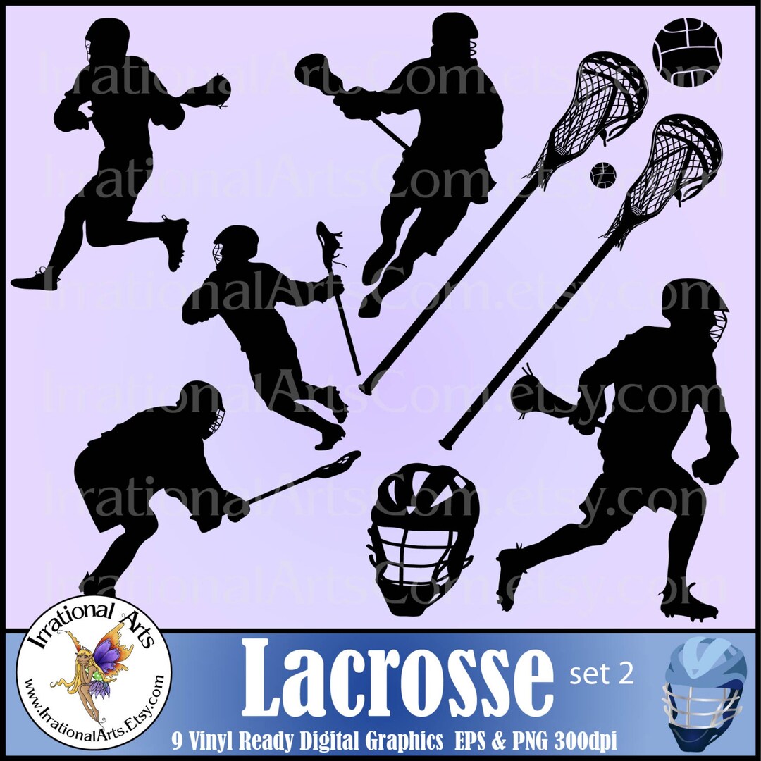 Lacrosse Players Set 2 With 9 EPS & SVG Vinyl Ready Files 9 PNG Digital ...