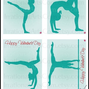 Valentines Day Cards Gymnasts GIRLS Set 1 Kids Class Exchange DIY ...
