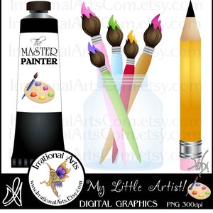 My Little Artist Digital Clipart Graphics of Art Supplies - Etsy