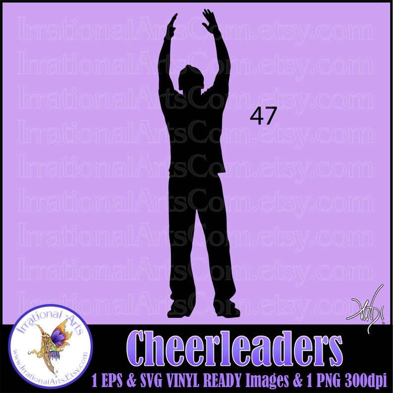 Cheerleader Pose 47 With 1 EPS & SVG Vinyl Ready Image and 1 - Etsy