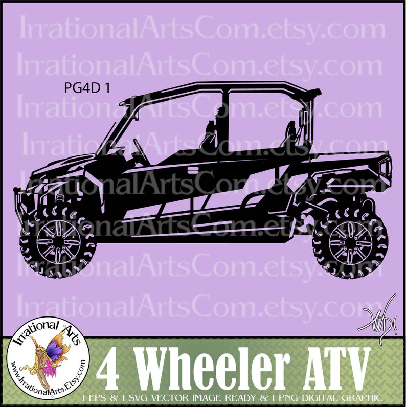ATV Off-road Vehicle PG4D 1 - With 1 EPS & 1 SVG Vinyl Ready Image and ...