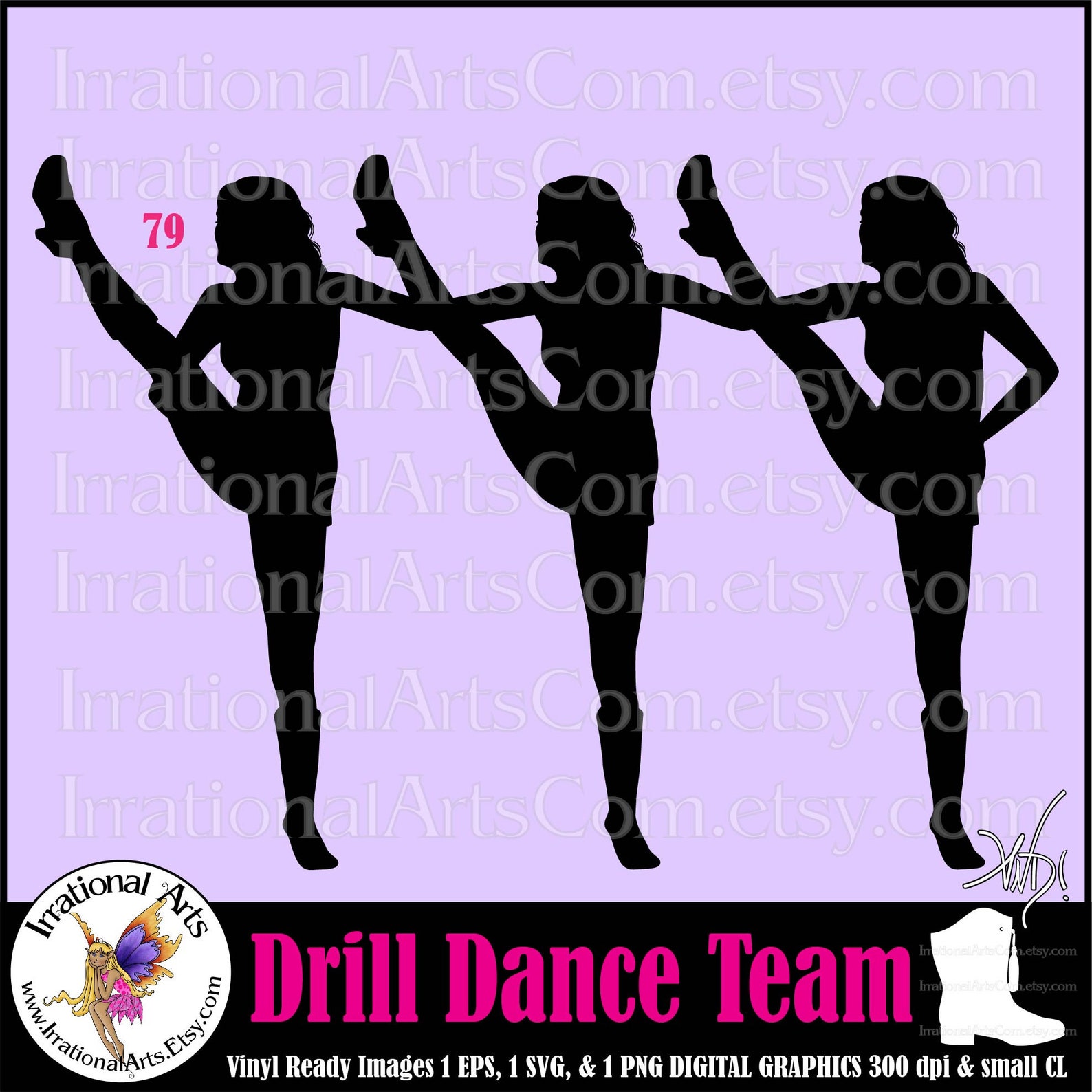 Drill Dance Team Silhouettes Pose 79 With 1 Eps And Svg Vinyl Etsy