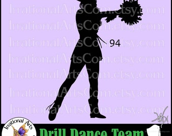 Drill Dance Team Silhouettes Pose 28 Kickline With 1 EPS & SVG Vinyl ...