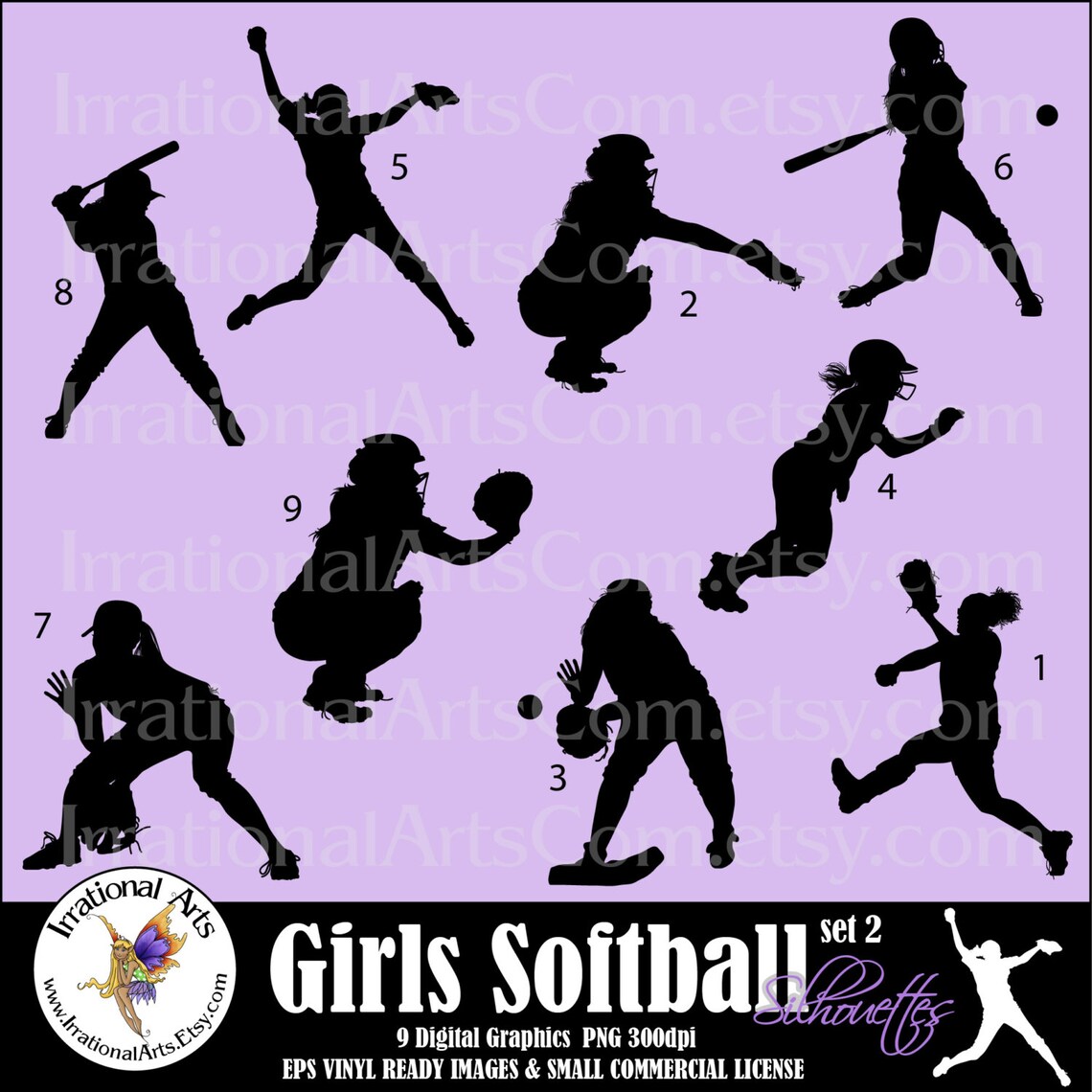 Vinyl Ready Softball Women Set 2 INSTANT Download Digital - Etsy