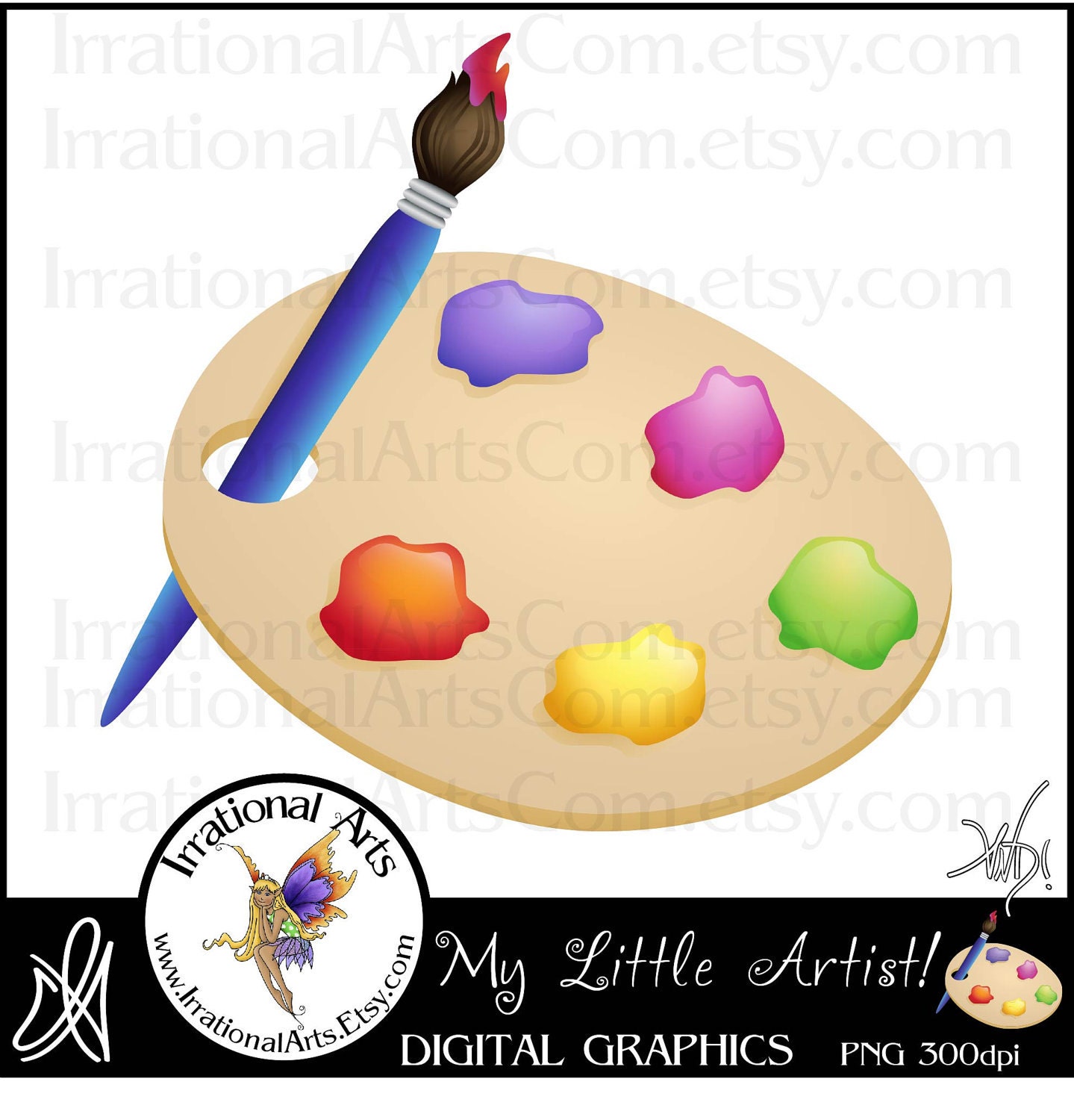 My Little Artist Digital Clipart Graphics of Art Supplies - Etsy