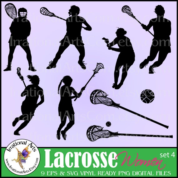 Lacrosse Players Set 4 Women With 9 EPS & SVG Vinyl Ready | Etsy