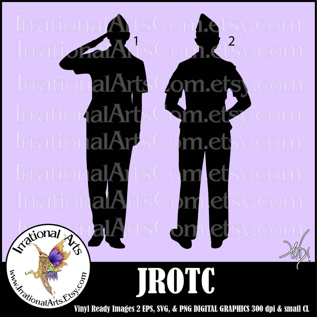 JROTC Silhouettes With 2 EPS & SVG Vinyl Ready Images and 2 Png Files ...