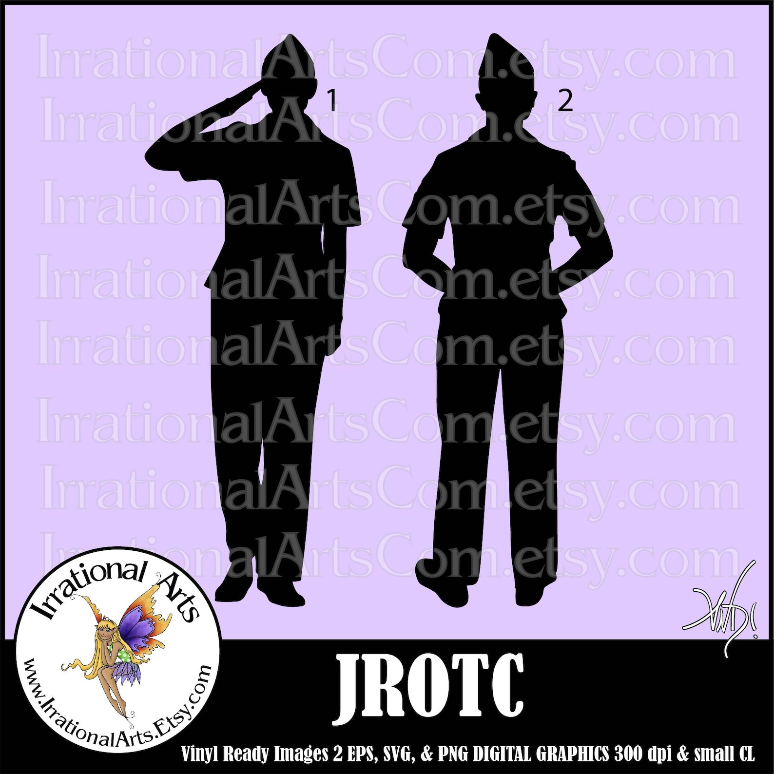JROTC Silhouettes With 2 EPS & SVG Vinyl Ready Images and 2 - Etsy