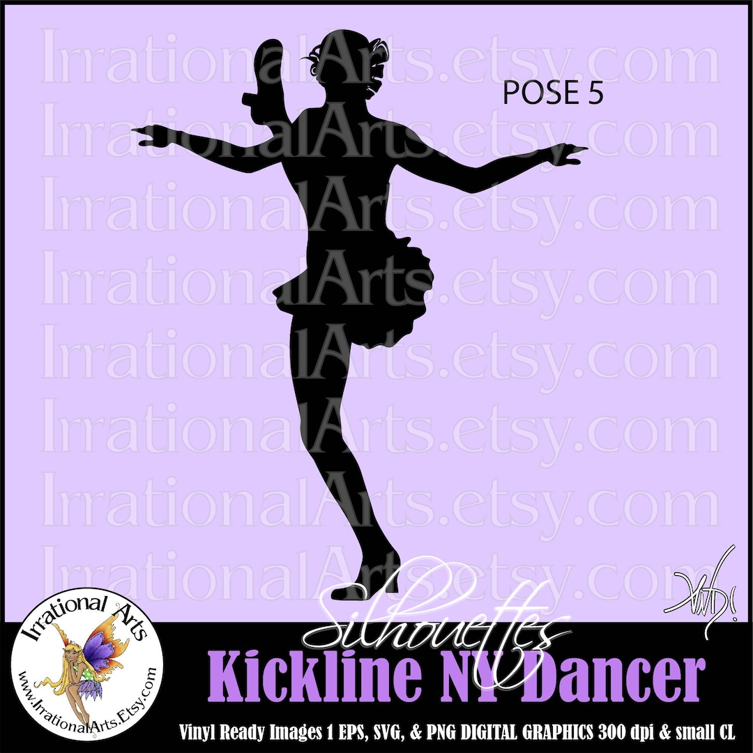 Kick Line NY Dancer Silhouettes Pose 5 - With 1 EPS & SVG Vinyl Ready ...