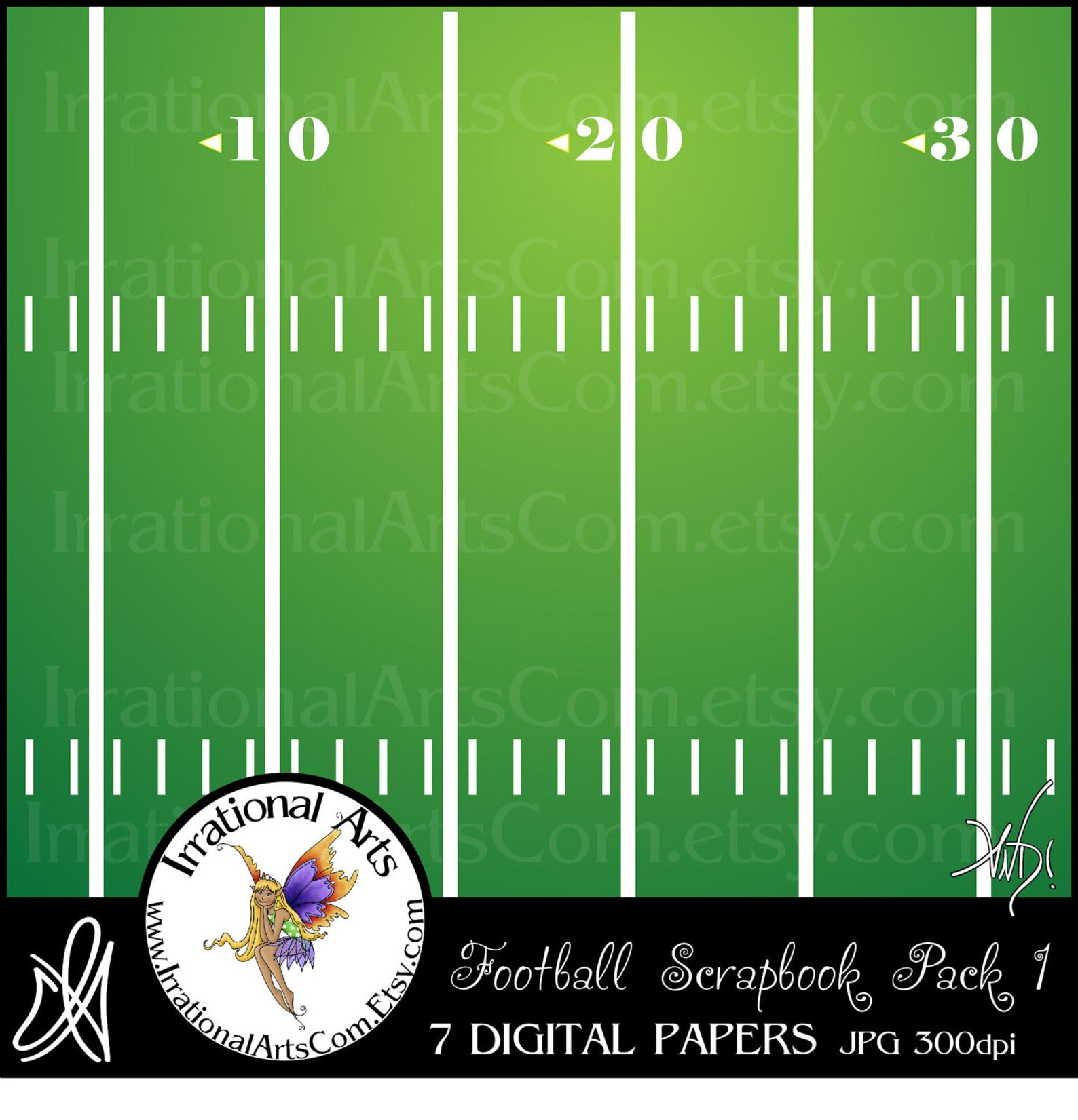 Football Digital Scrapbooking Papers Pack 1 With 7 JPG Files - Etsy