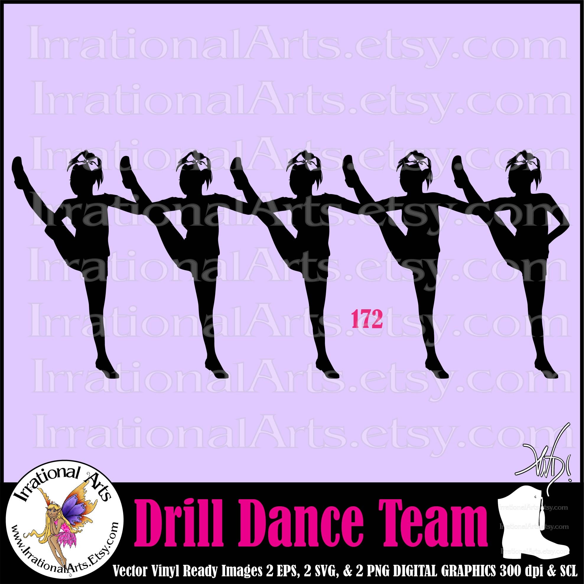 Dance Kickline Silhouette