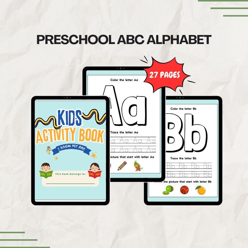 Alphabet A-Z Tracing Letters, Coloring, Circle the Picture, Preschool ...