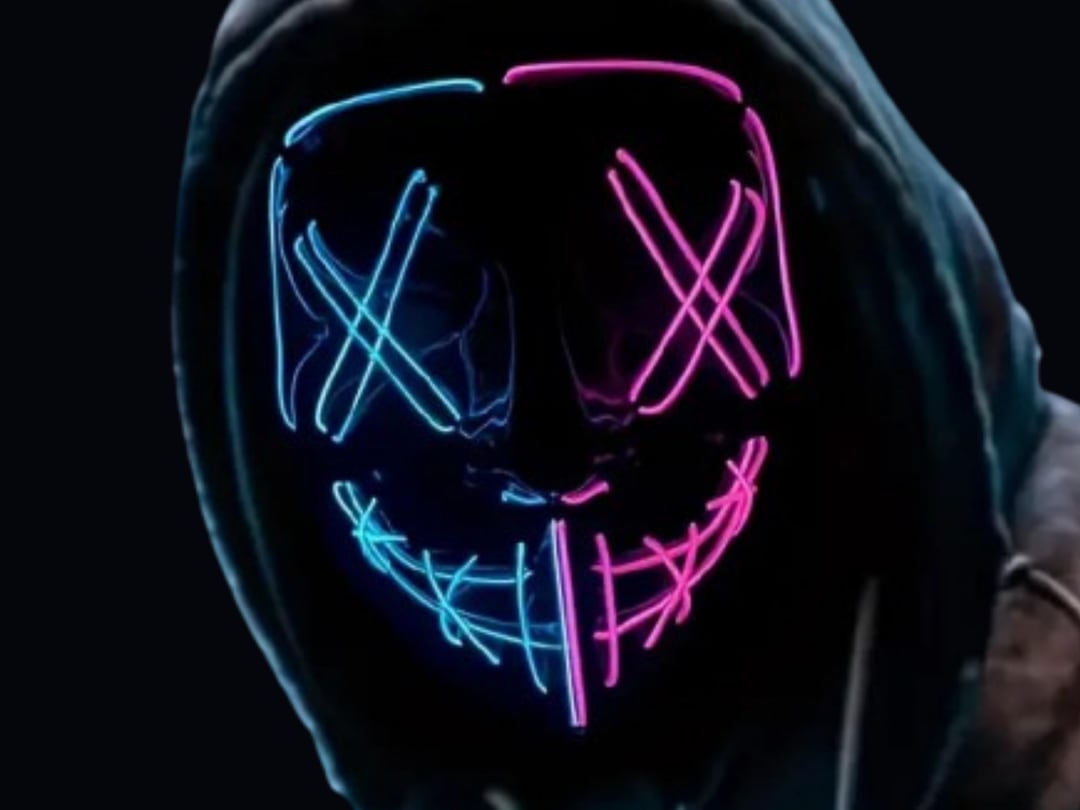 Cyberpunk LED Mask Dual-color Light up Face Mask for Halloween, Raves ...