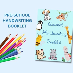 Handwriting Animals Alphabet Letters Set, Educational Learning Tool ...