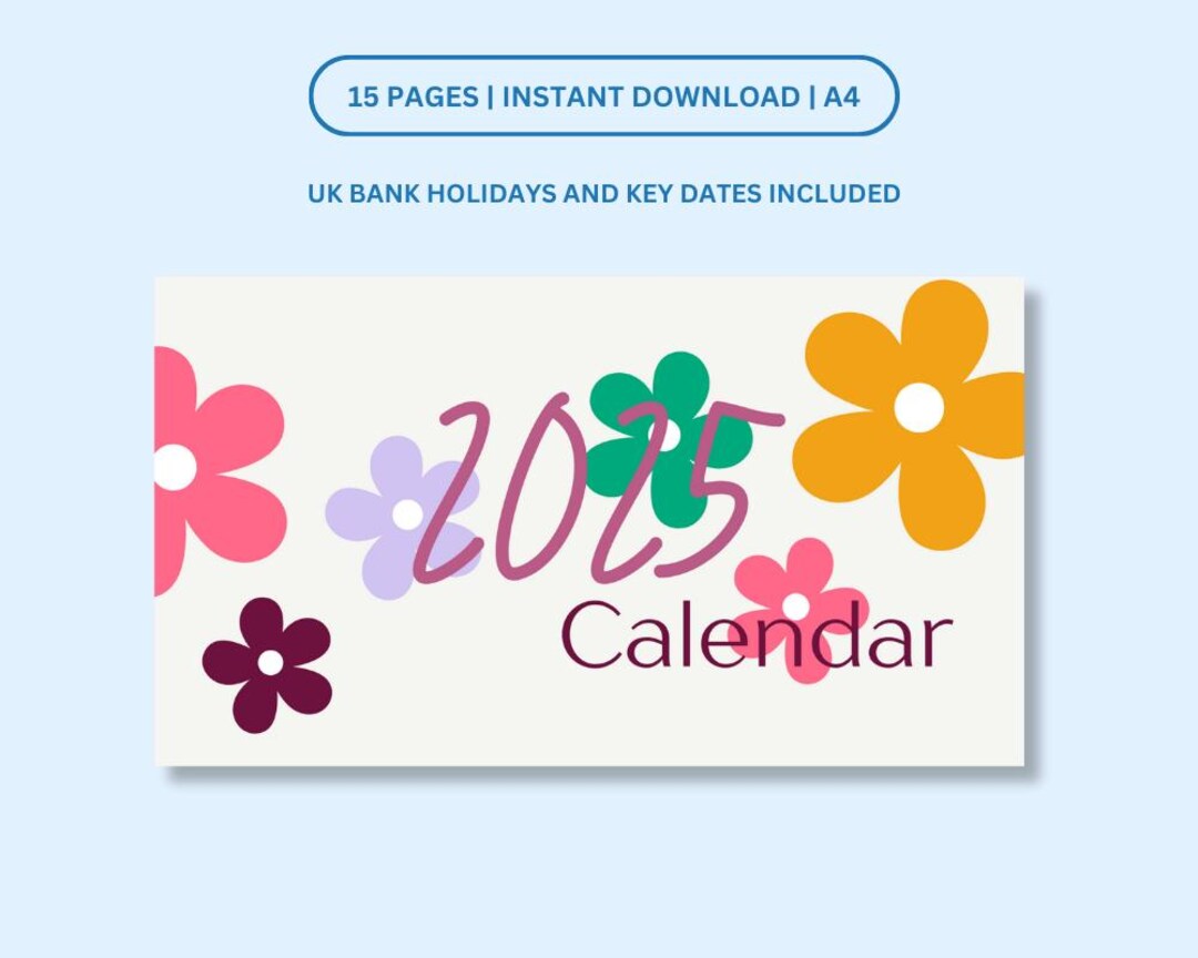 2025 Calendar With Reminders, Important Dates Planner, Wall Calendar ...