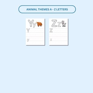 Handwriting Animals Alphabet Letters Set, Educational Learning Tool ...