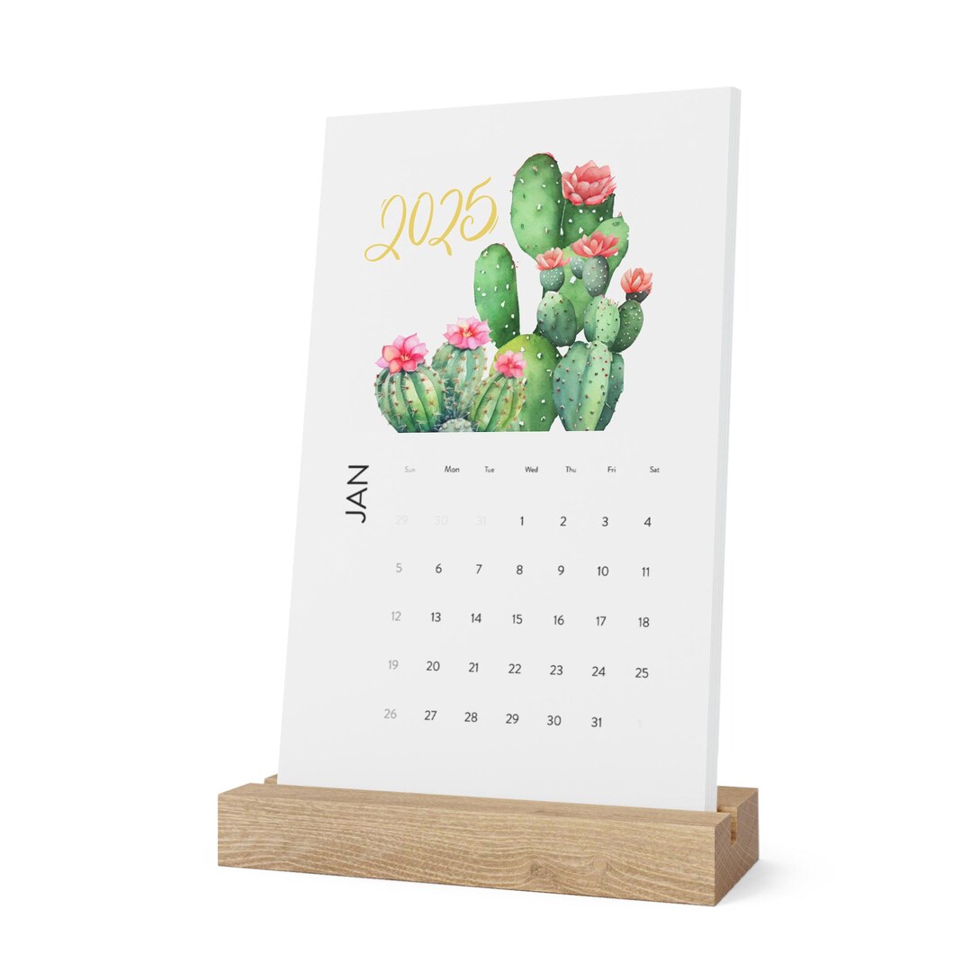 Succulents Botanical 2025 Calendar, Vertical Desk Calendar, Office ...