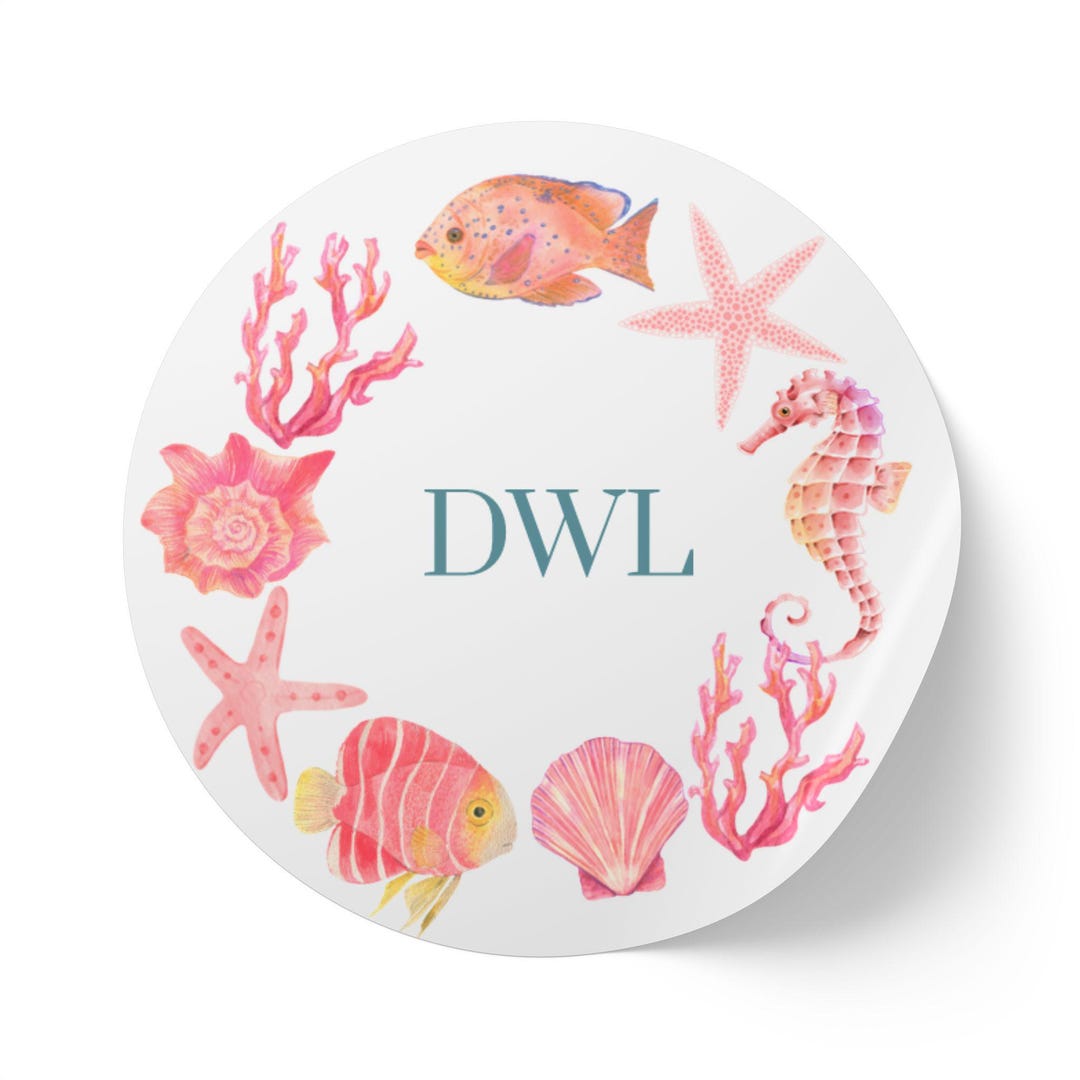 Underwater Sea Life Round Sticker Labels, Custom Party Favors, Gift ...