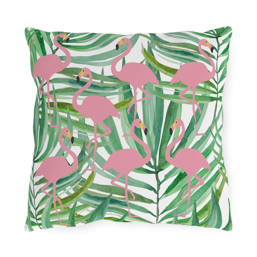 Tropical Flamingo Outdoor Pillows, Garden Decor, Summer Home Accent ...