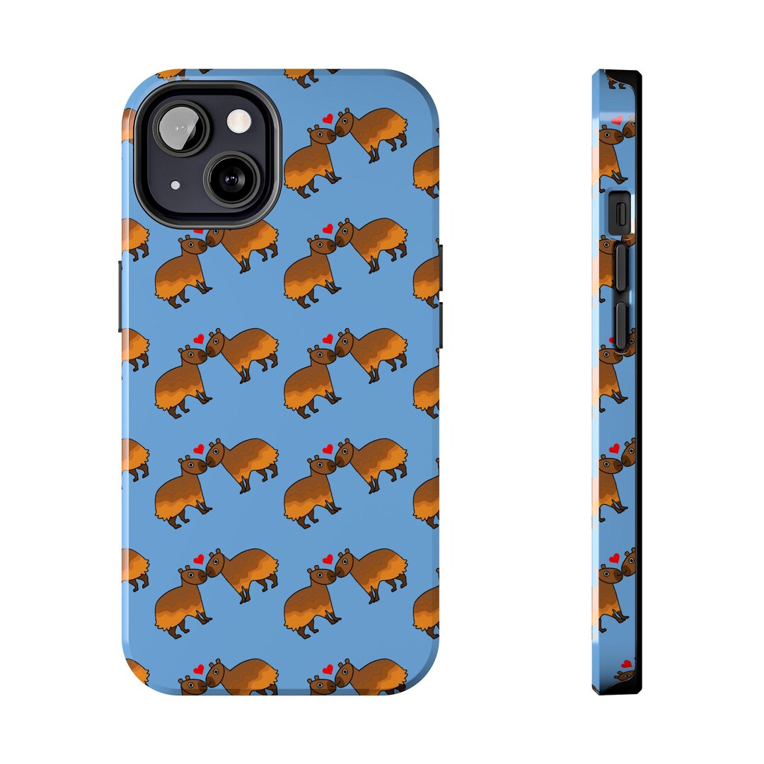 Capybara Phone Cases, Cute Animals, Kissing Capybaras, Heart Pattern ...