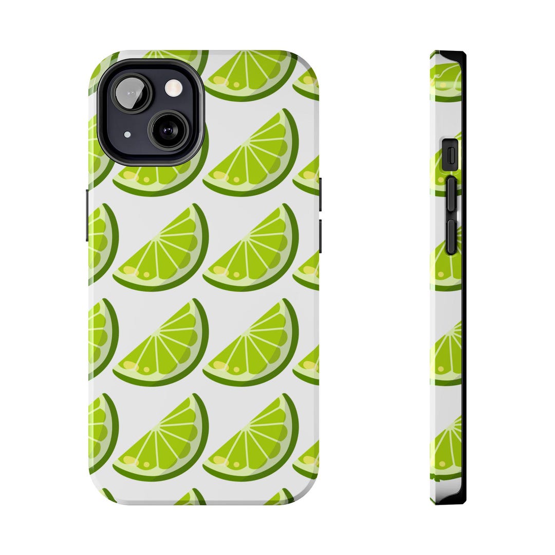 Lime Slice Phone Case, Citrus Pattern Tough Phone Cover, Green Fruit ...