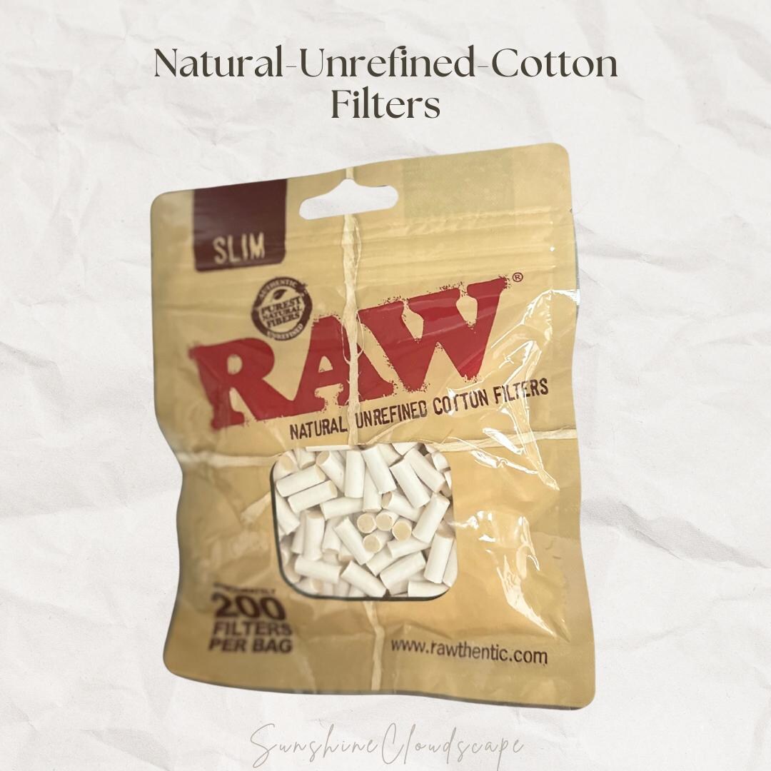 Raw Natural Unrefined Cotton Filters Slim 200 per Pack. - Etsy