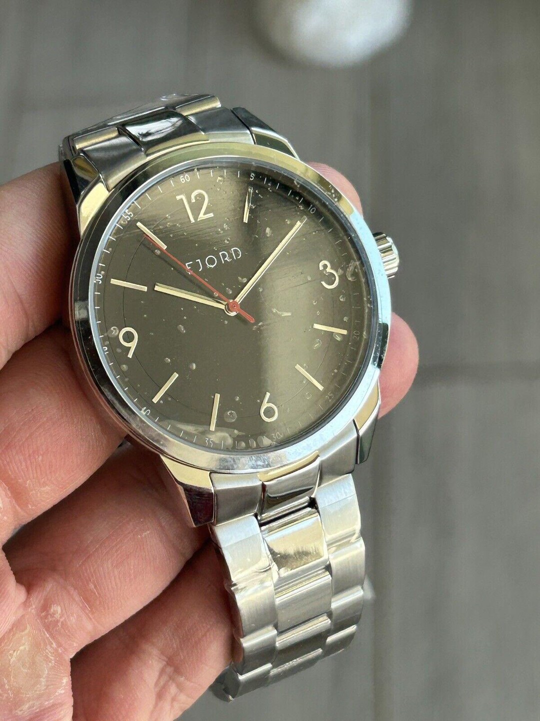 Fjord Men’s Watch W/grey Dial Face Stainless Steel Band (brand New ...