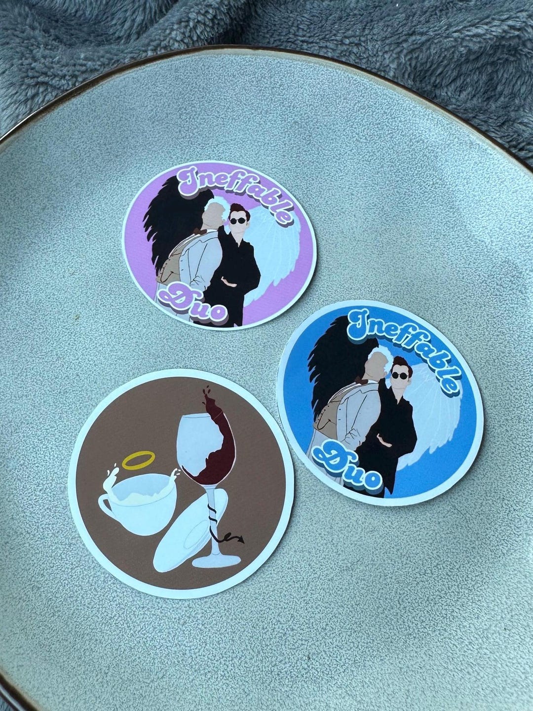 Aziraphale X Crowley Inspired Stickers - Etsy