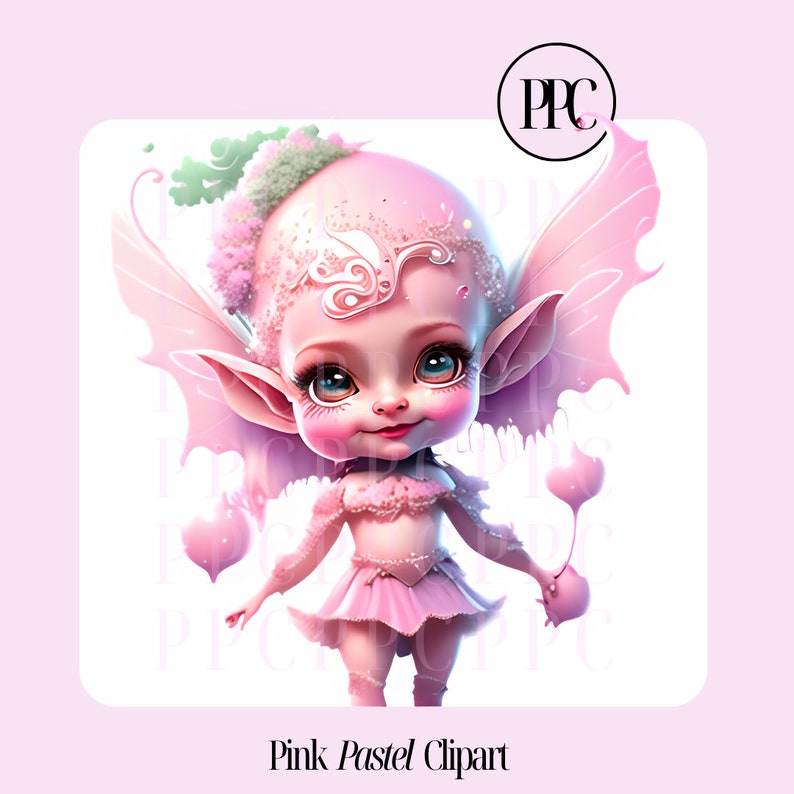 Pink Pastel Clipart Mystical Cute Elf Bundle, Cute Mystical Clipart ...